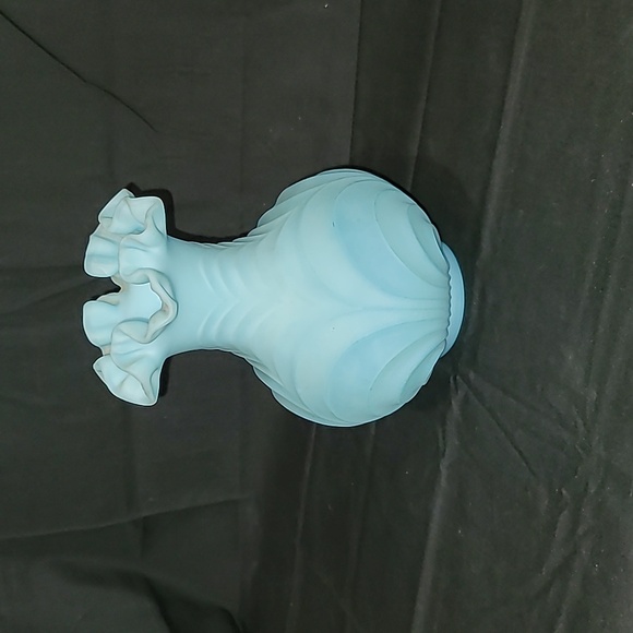 Fenton | Accents | Vintage Large Fenton Blue Custard Satin Glass ...